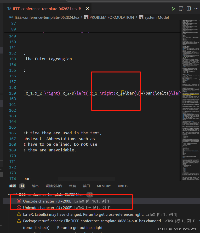 LaTeX报错Unicode character (U+200B)_latex error: unicode character (u+200b)-CSDN博客