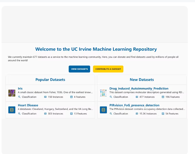 UCI数据集：论文中常用的uci数据集以及一百多个已 处理好的数据集，可以用于智能算法、机器学习、深 度学习等分类任务。-CSDN博客