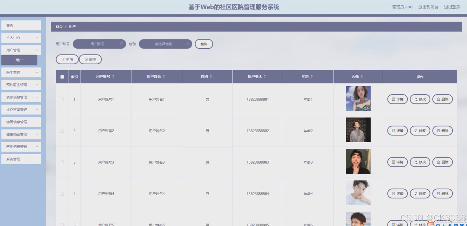 Springboot基于web的社区医院管理服务系统95an6(程序源码数据库调试部署开发环境) Csdn博客