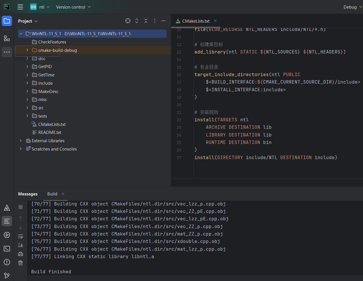 Windows环境下使用CLion安装C++库NTL_clion添加库-CSDN博客