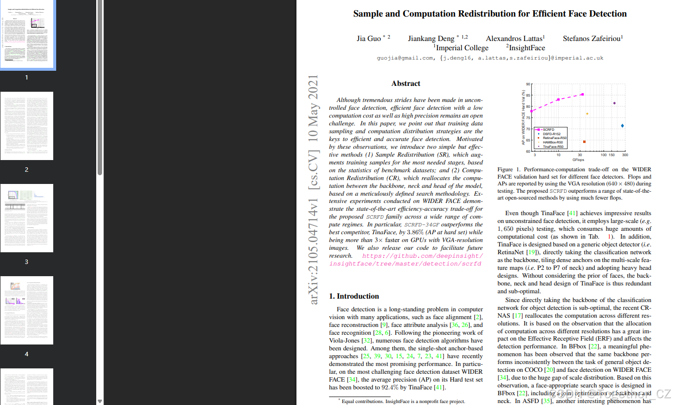 SCRFD：Sample and Computation Redistribution for Efficient Face Detection——样本和计算重分配实现高效人脸检测_scrfd ...