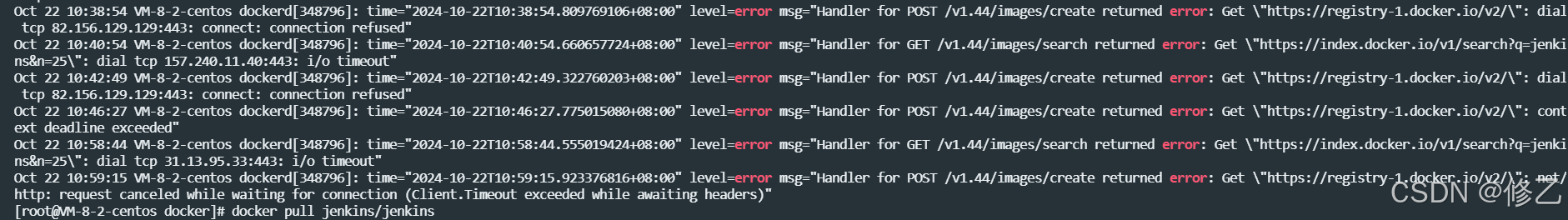 解决拉取镜像报Error response from daemon: Get “https://registry-1.docker.io/v2/“: net/http: request ...