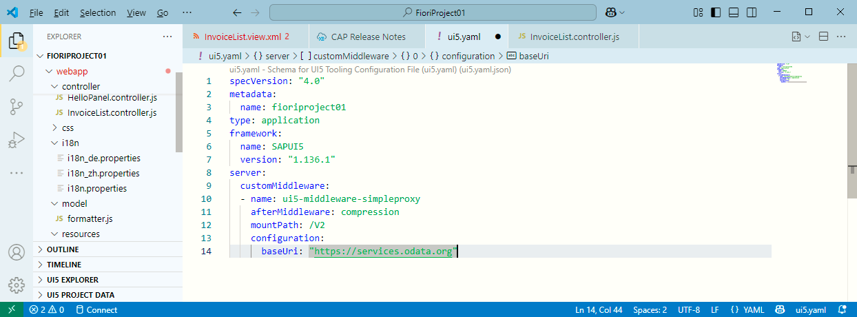 SAP学习笔记 - 开发25 - 前端Fiori开发 Remote OData Service(使用远端Odata服务)，代理中间件（ui5-middleware-simpleproxy ...