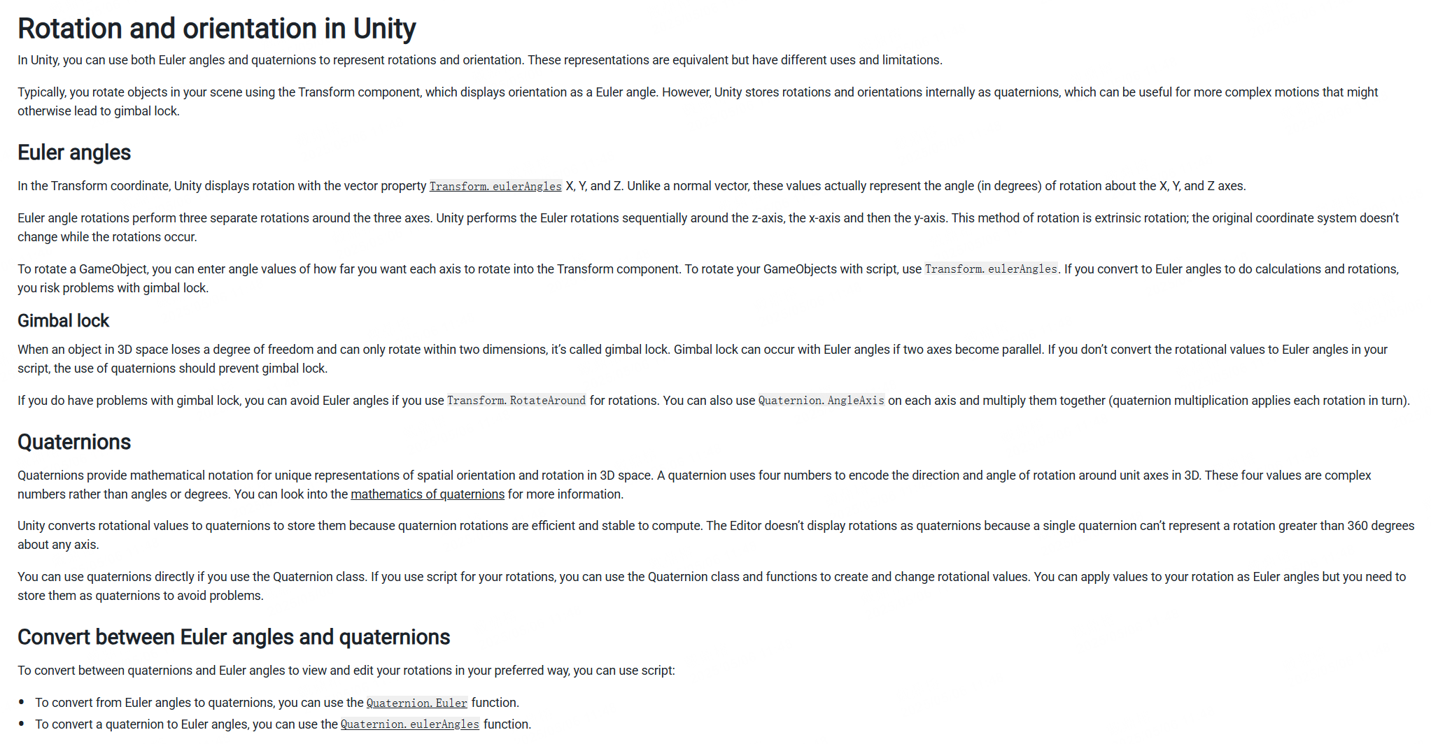 翻译一下Unity关于旋转的文档_unity quaternion-CSDN博客
