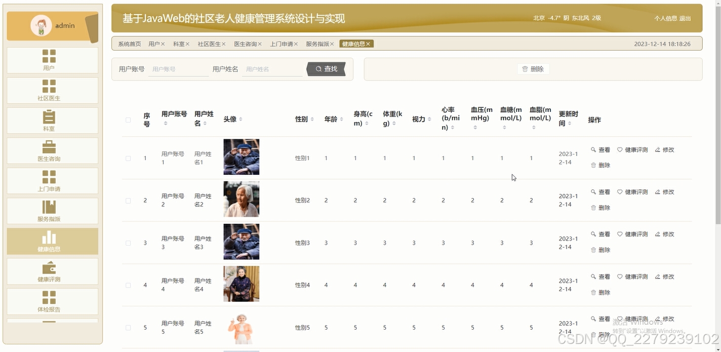 162基于java Ssm Springboot社区老人健康可视化管理系统社区医生老人健康测评体检报告（源码文档运行视频讲解视频） Csdn博客