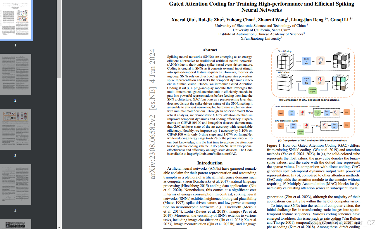GAC：Gated Attention Coding for Training High-performance and Efficient SNNs——基于门控注意力编码的高性能高效脉冲神经 ...