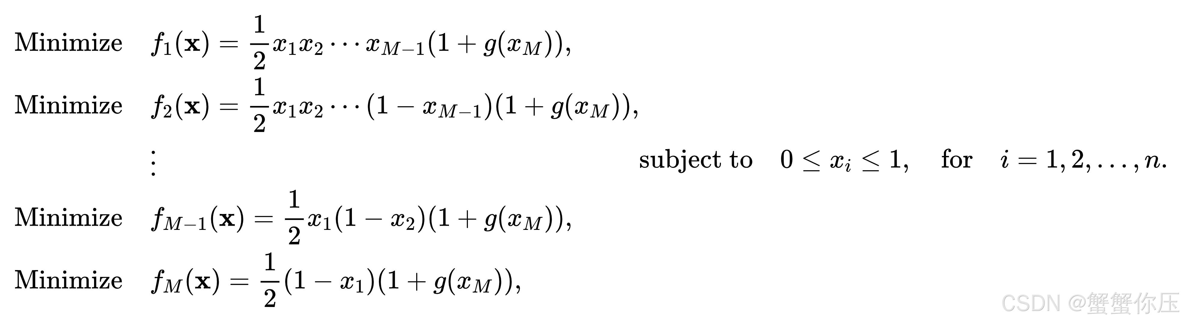 DTLZ基准多目标测试函数介绍_dtlz测试函数-CSDN博客
