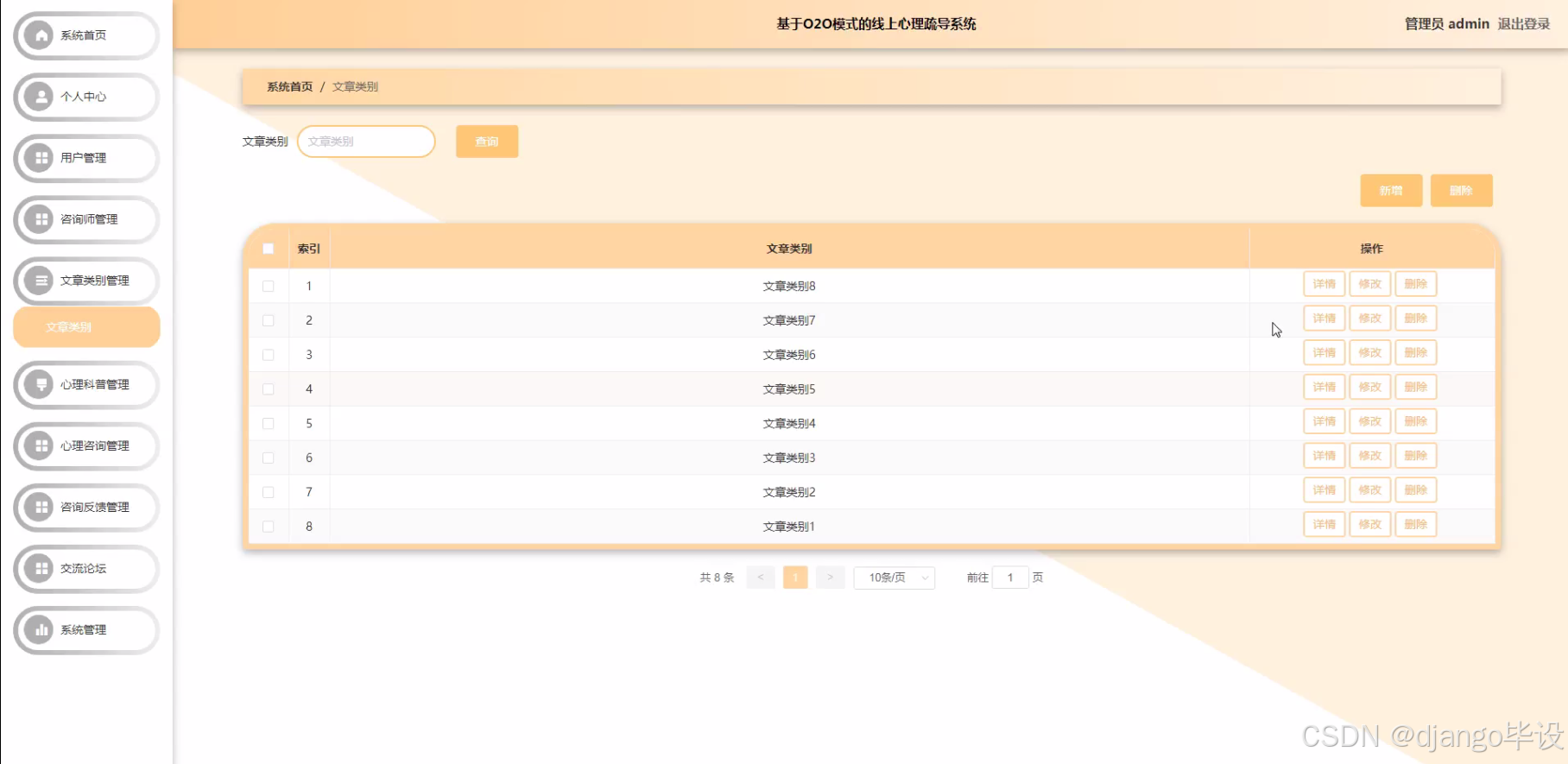 计算机毕业设计django+vue基于O2O模式的线上心理疏导系统【开题+论文+程序】-CSDN博客