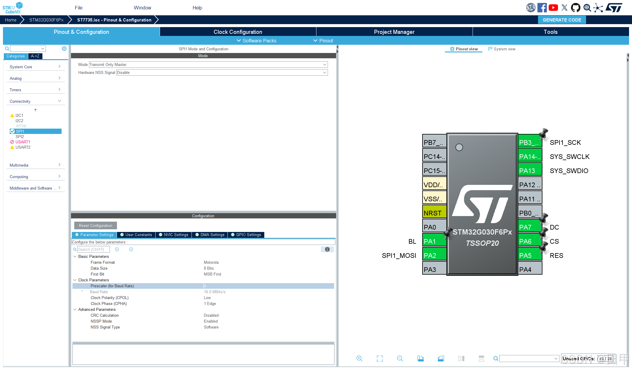 【STM32】0.96寸TFT屏幕ST7735驱动，HAL库-CSDN博客