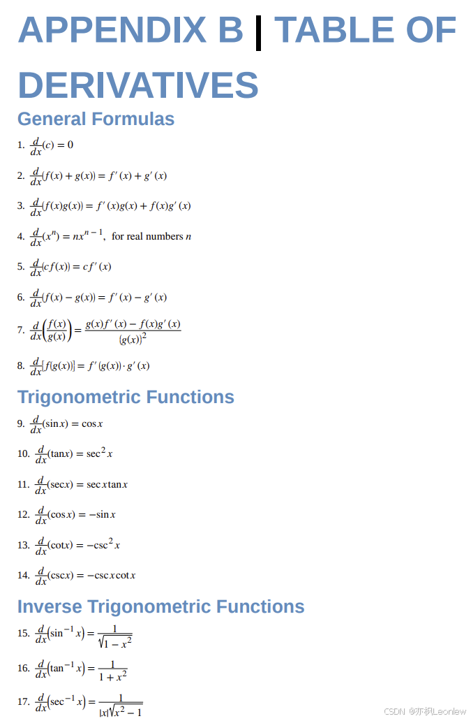 微积分复习笔记 Calculus Volume 1 - Appendix_hrw appendix e-CSDN博客