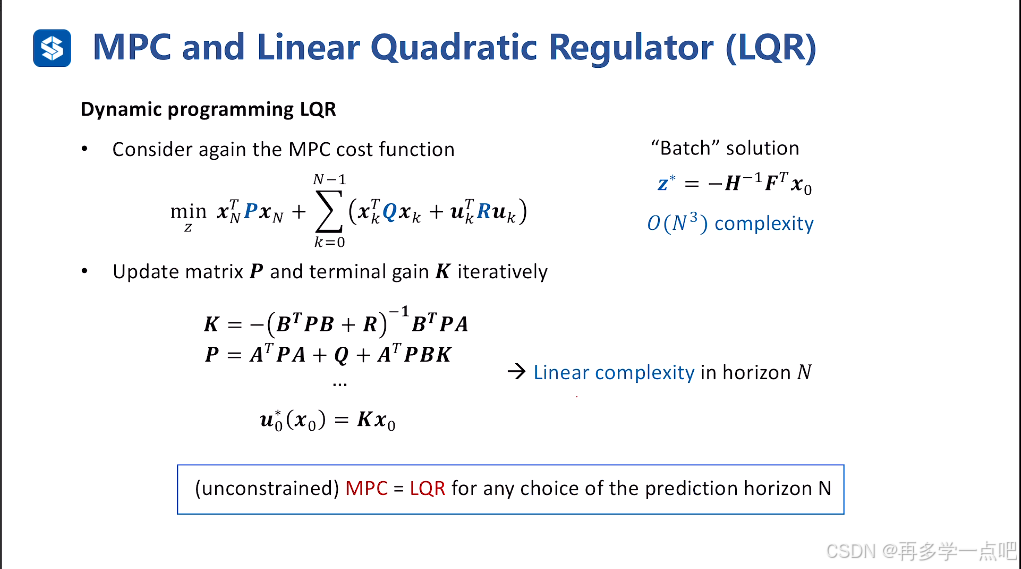 深蓝motion planning，L6MPC学习记录（3LQR、延迟MPC、有约束的MPC）_深蓝 mpc-CSDN博客