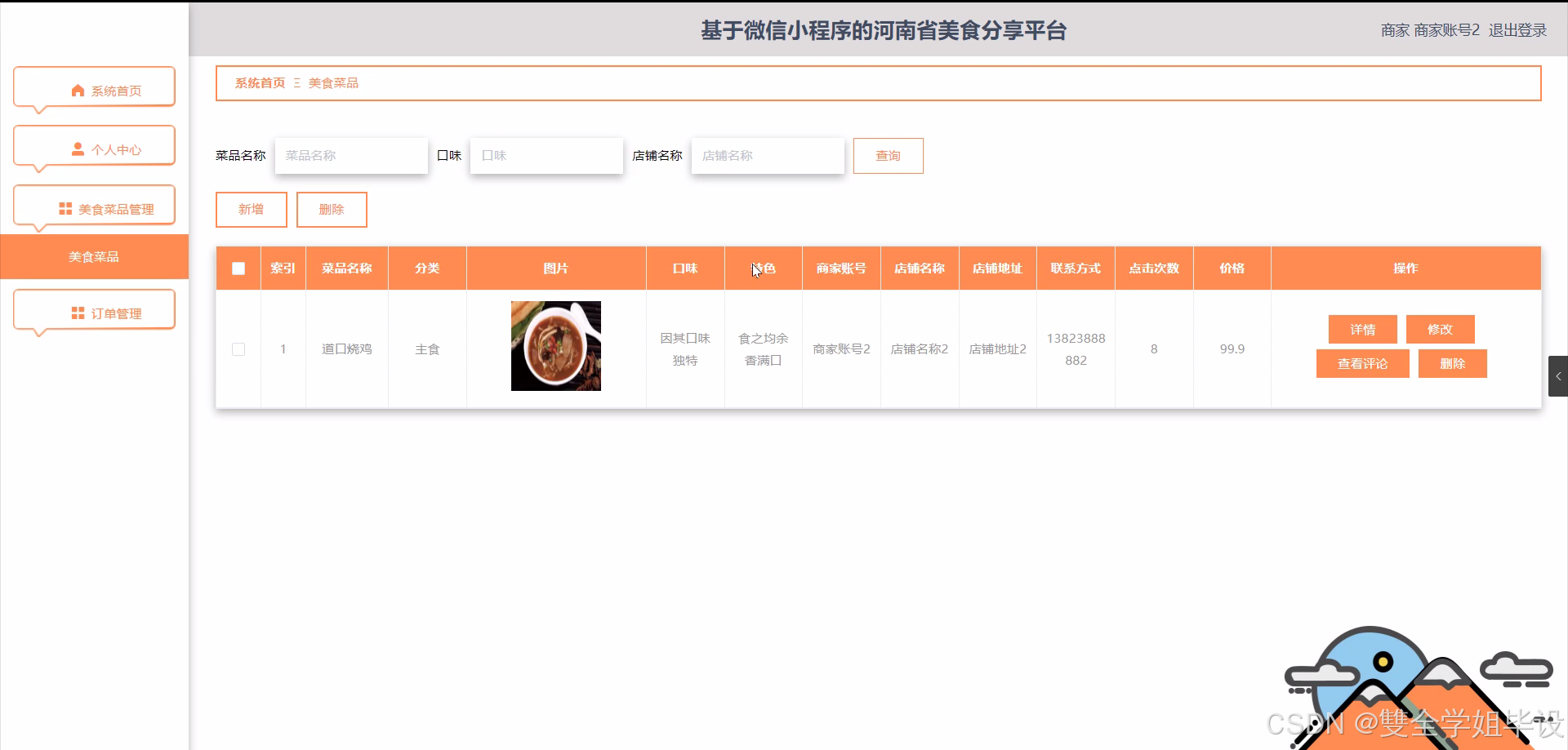 开题flask框架基于微信小程序的河南省美食分享平台（程序论文python）微信小程序的美食推荐平台开题 Csdn博客 2834