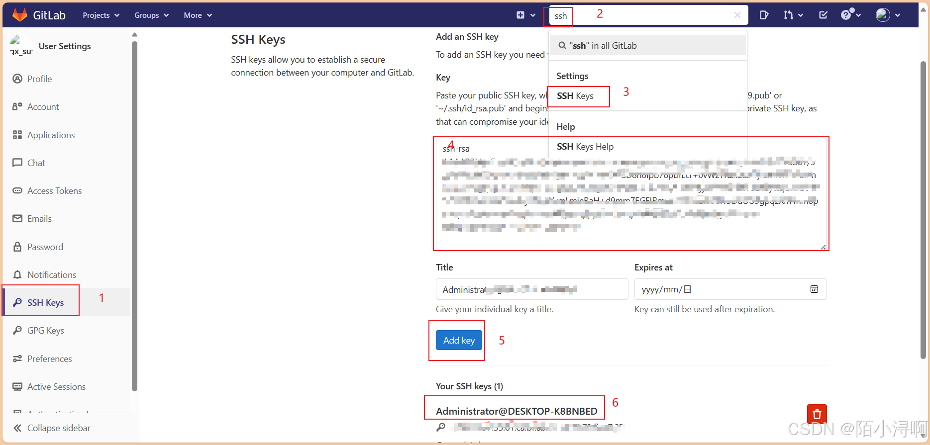 查看本地密钥 And 生成ssh密钥 And Gitlab生成ssh密钥git查看ssh密钥 Csdn博客