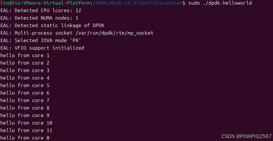 Ubuntu 虚拟机 | DPDK 协议栈开发 | 1、环境搭建 + 虚拟端口测试_dpdk-25.07 ubuntu 编译-CSDN博客