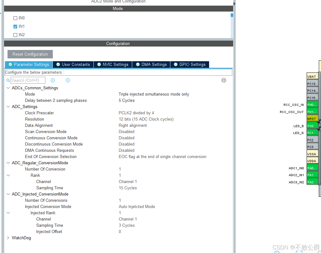 STM32F4三重adc同步注入模式+TIM1通道4触发_f oc 3重注入式同步采样-CSDN博客