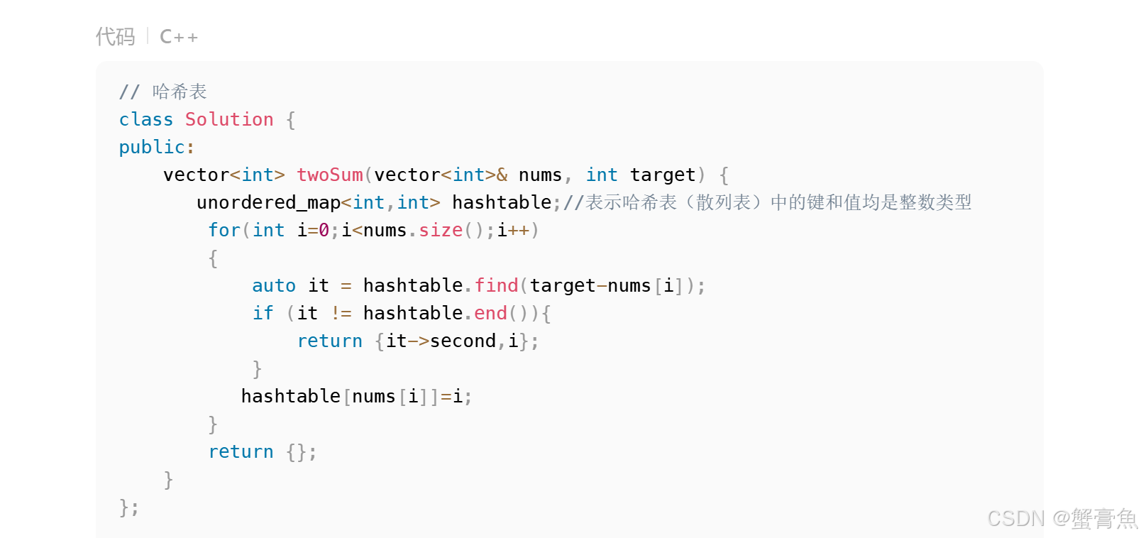 Leetcode——两数之和 Csdn博客