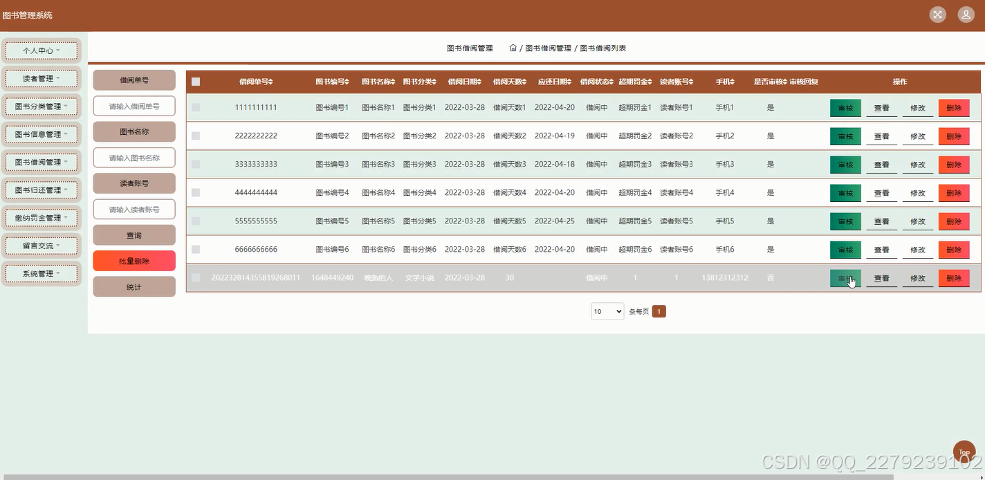 基于java Ssm图书管理系统图书借阅归还缴纳罚金(源码文档运行视频讲解视频)java编程实现图书馆计算罚金功能 Csdn博客