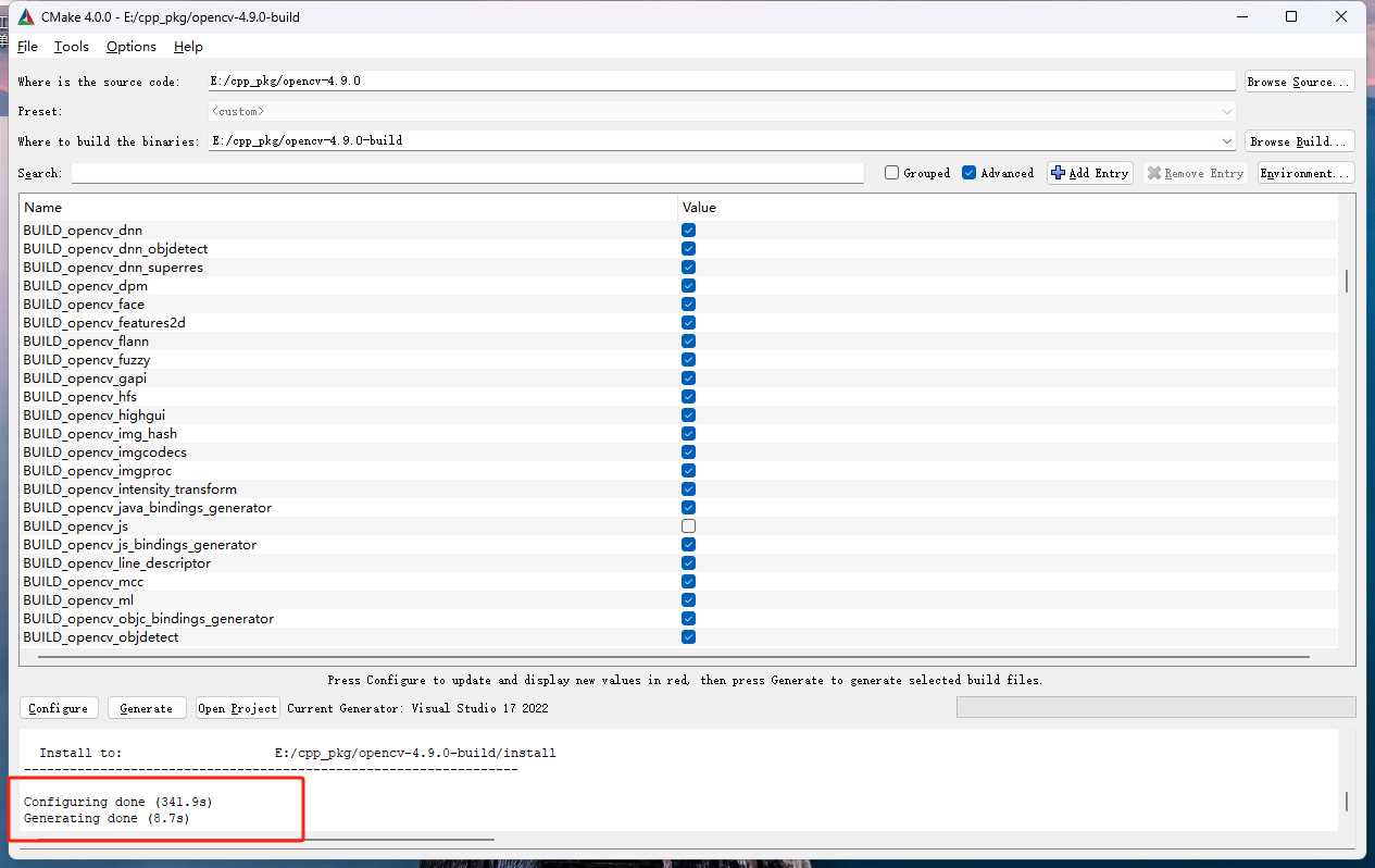 Win11中CMake+VS2022编译OpenCV+OpenCV_Contrib_win11 编译opencv-CSDN博客