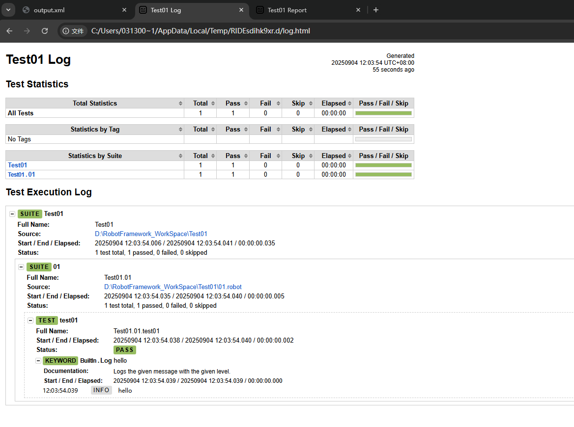 Robot Framework【使用篇】01：第一个robot Framewokr自动化用例【打印hello World】 Csdn博客