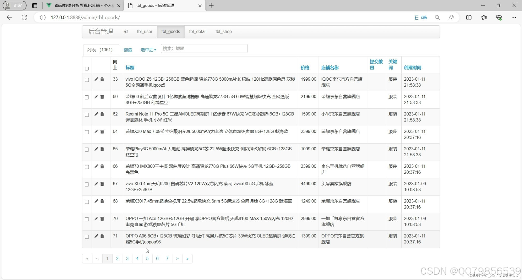 计算机毕业设计:商品销售数据采集分析可视化系统 京东商品数据爬取可视化 大数据 Python(附源码文档)基于python 的京东家电类销售数据分析与可视化分析说明书 Csdn博客