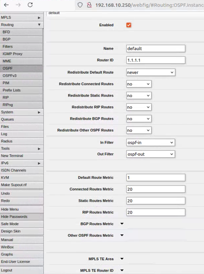 【光交换平台搭建】四、RouteOS配置OSPF（详细图文版）_routeros ospf-CSDN博客