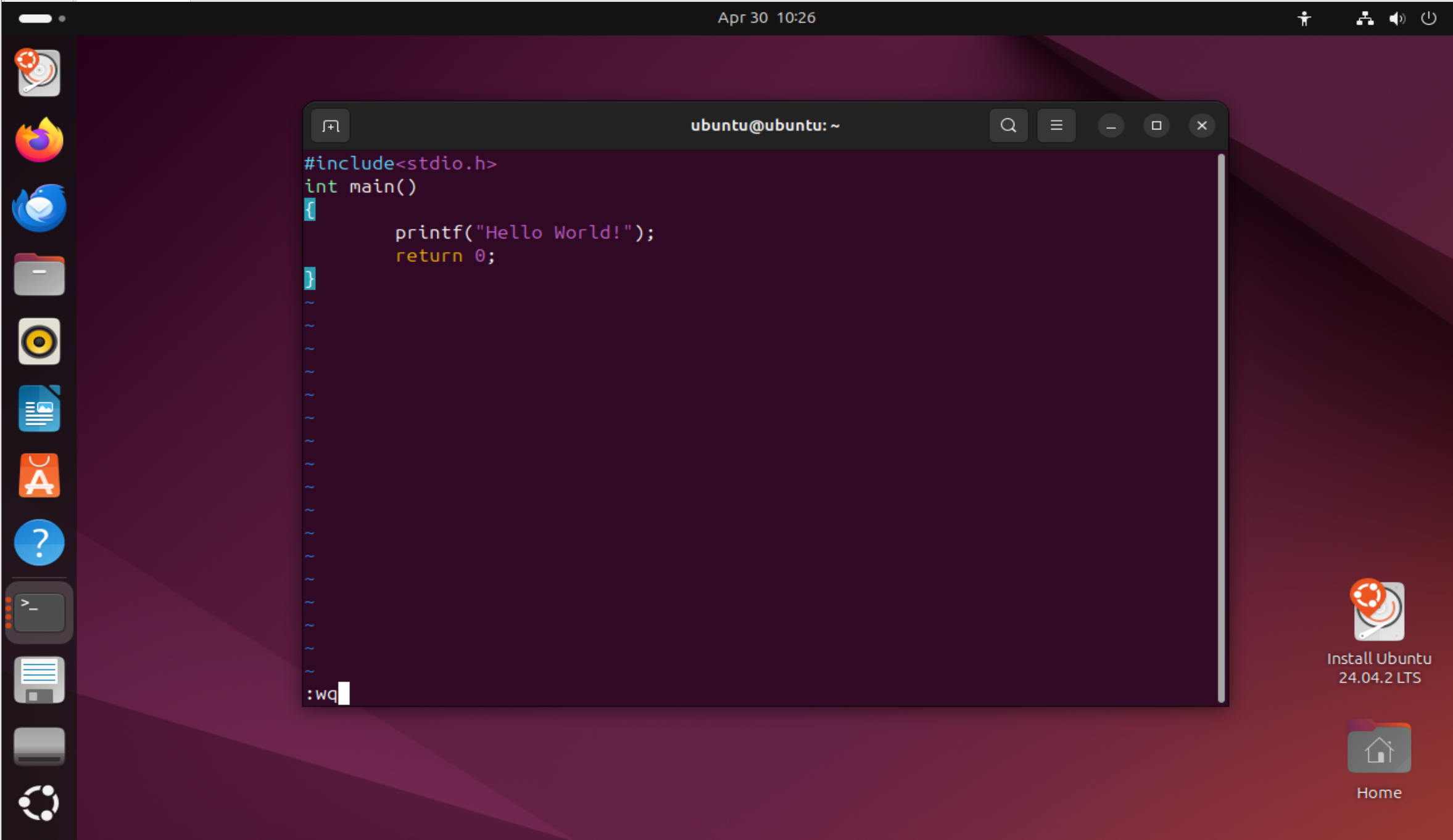 在Ubuntu里运行一段c语言代码（适合小白~）_ubuntu运行c语言代码-CSDN博客
