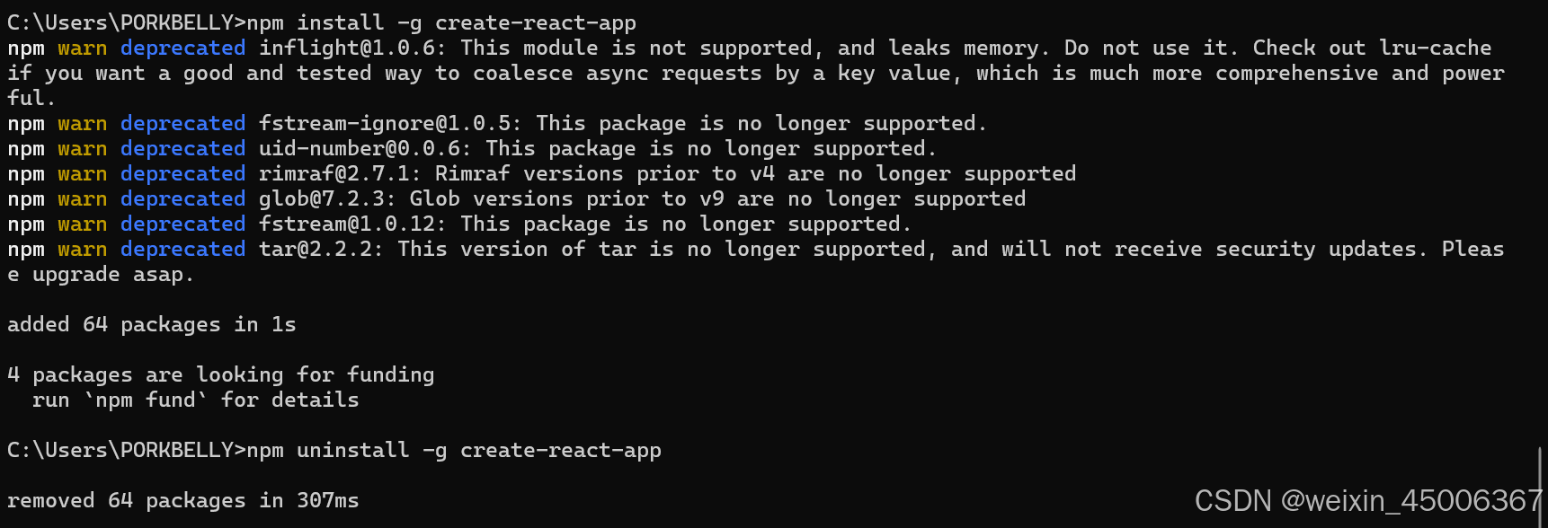 全局安装create React App出错解决日记安装create React App报错 Csdn博客