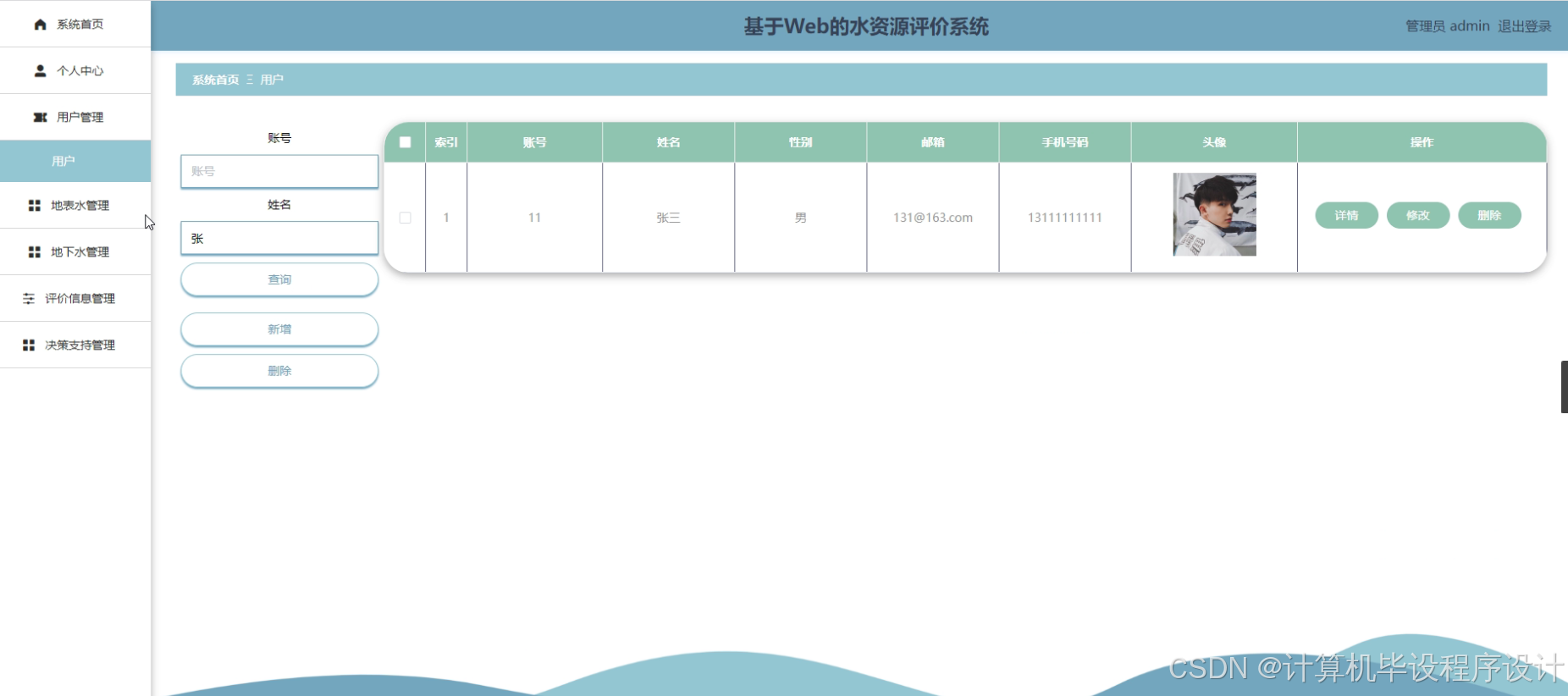 【开题报告】基于springbootvue基于web的水资源评价系统(程序源码论文 计算机毕业设计springbootvue基于