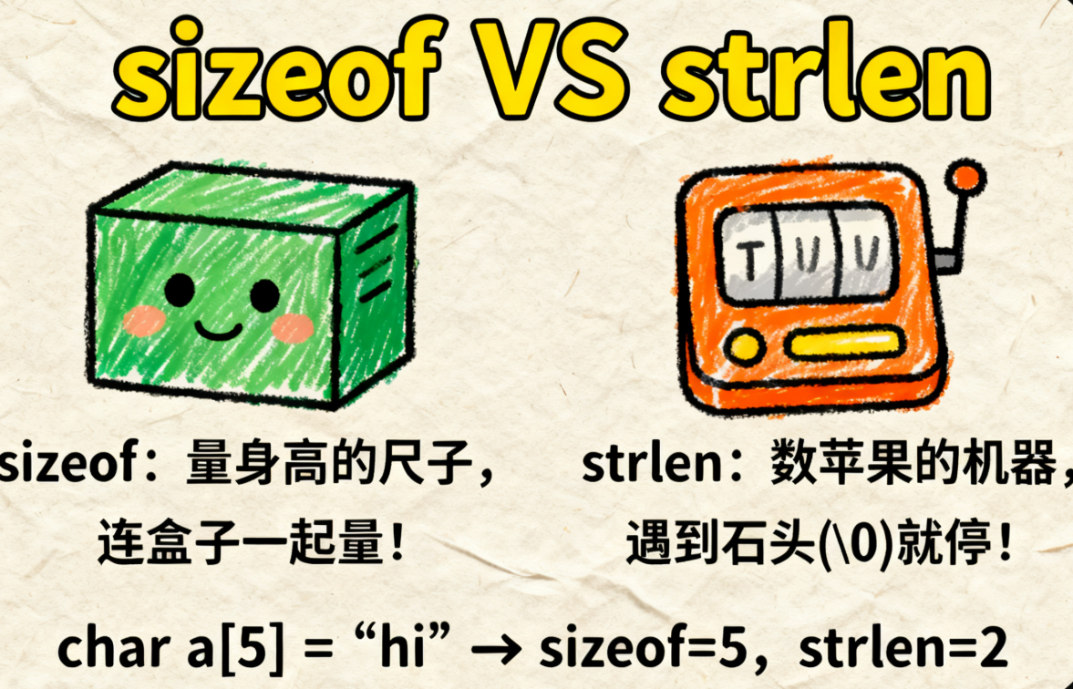 C语言指针终极大考：sizeof 与 strlen 混战，笔试题拆解攻略-CSDN博客