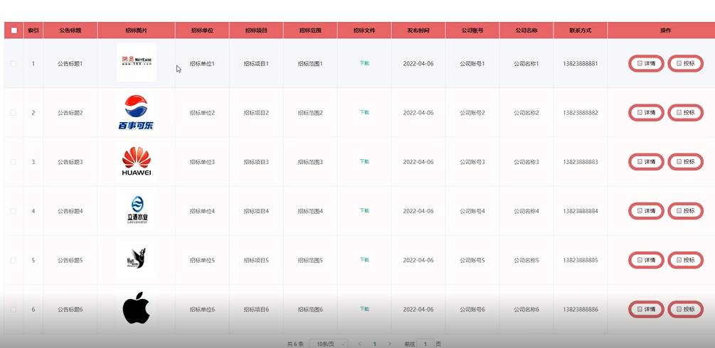 Springboot计算机毕业设计项目管理系统的招标管理模块后台管理ry87x（程序源码数据库调试部署开发环境）带论文文档1万字以上，文末可获取，系统界面在最后面。招投标后台管理