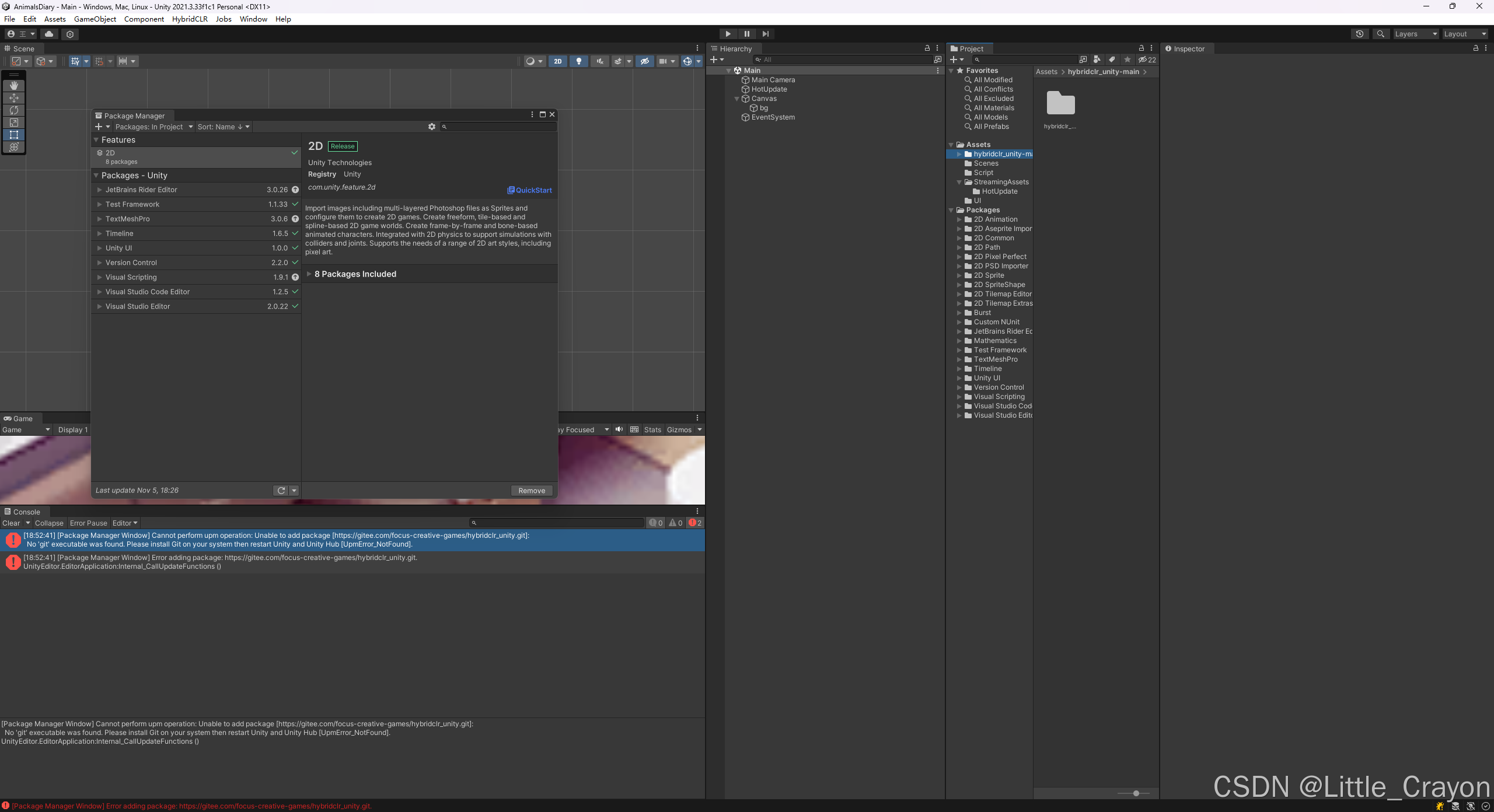 【已解决】unity安装HybridCLR报错_no 'git' executable was found. please install git -CSDN博客