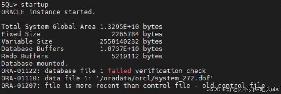 又一次oracle断电处理，运气比较好，处理比较顺利_ora-12475-CSDN博客