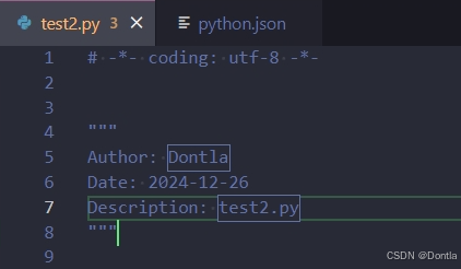vscode Snippets代码片段、预定义代码模板（自动添加作者、时间信息）（Preferences: Configure User Snippets）python文件头、File ...
