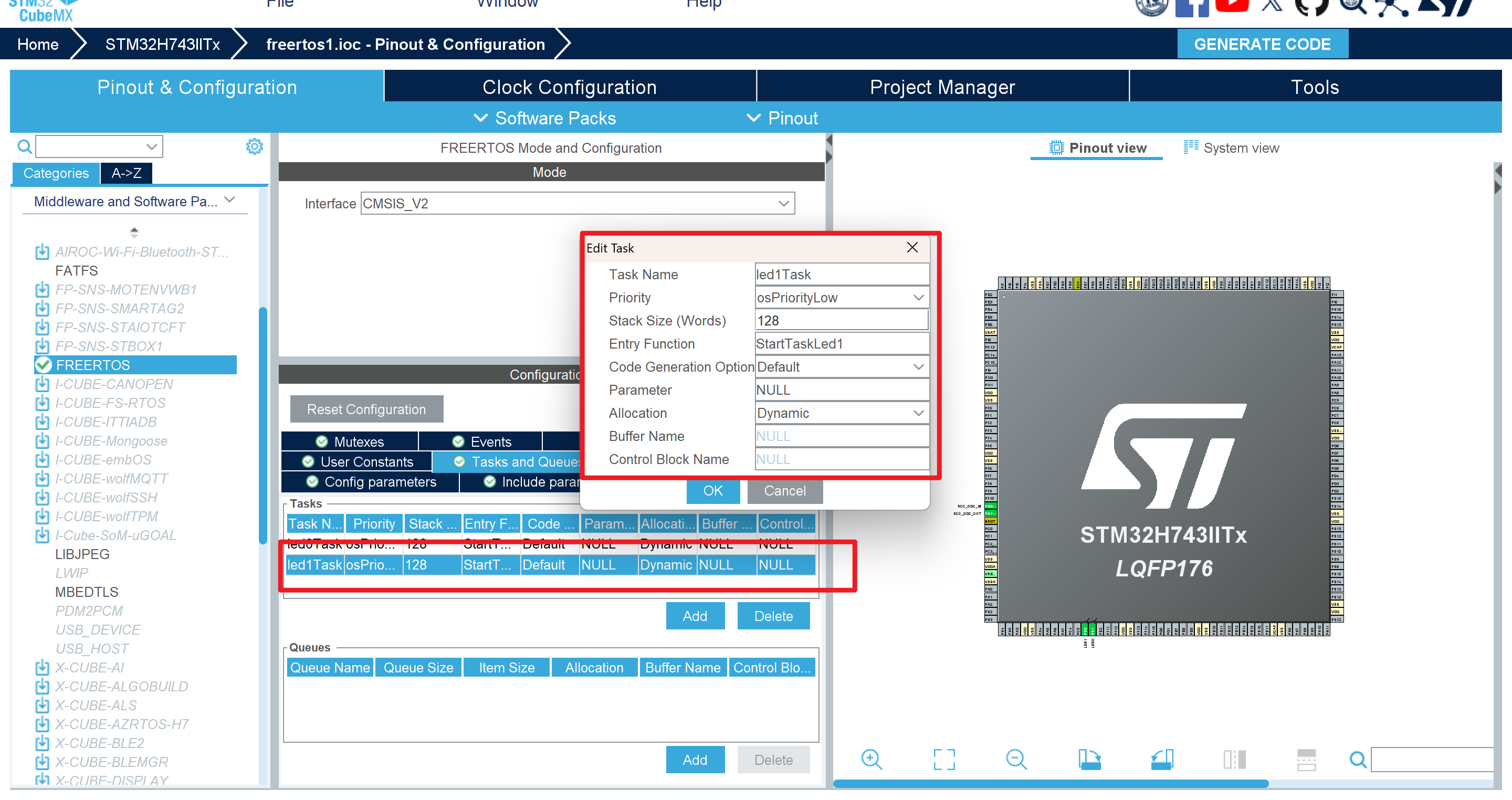 正点原子的阿波罗STM32H743开发板FreeRTOS环境搭建-CSDN博客