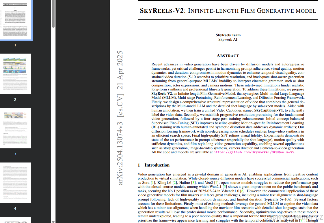 SkyReels-V2: Infinite-length Film Generative Model——无限长度电影生成模型-CSDN博客