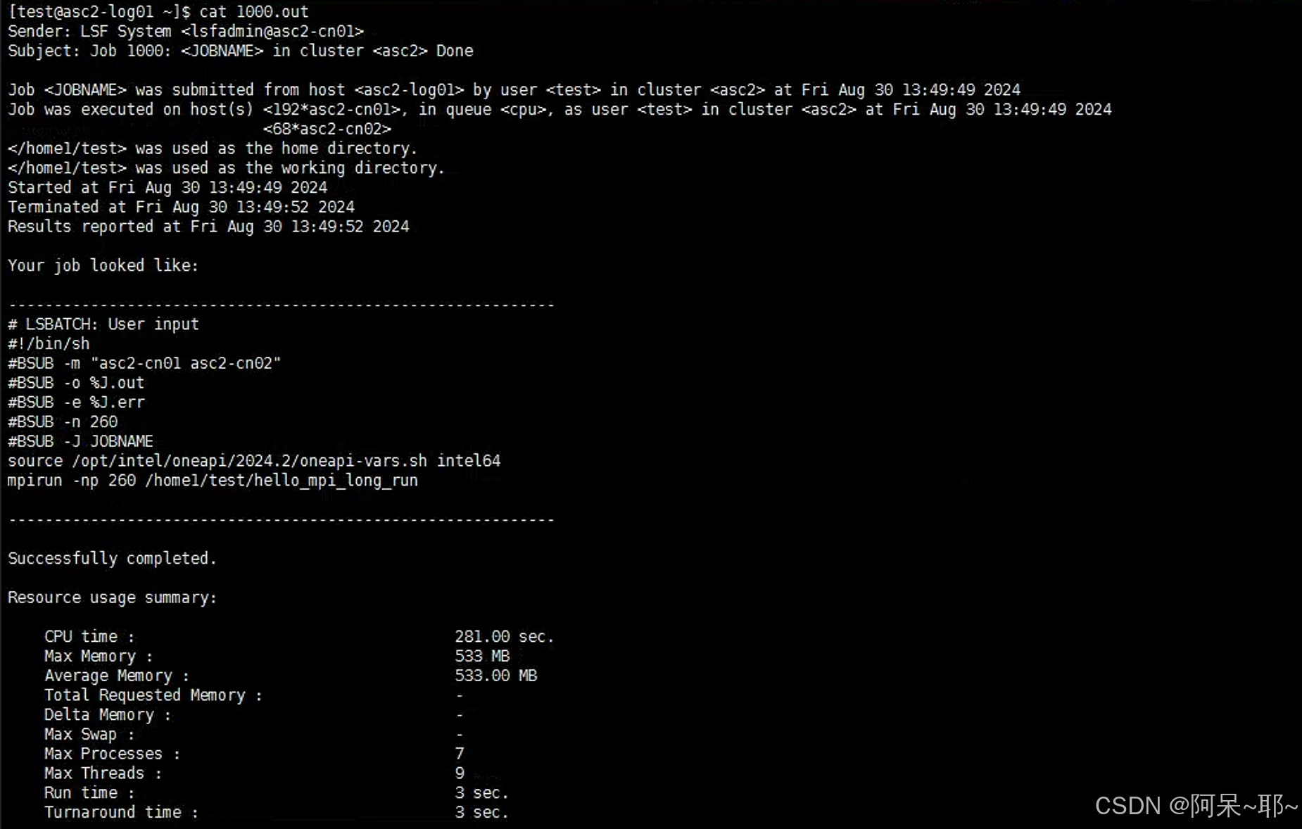 LSF作业提交（CPU）_lsf提交作业-CSDN博客