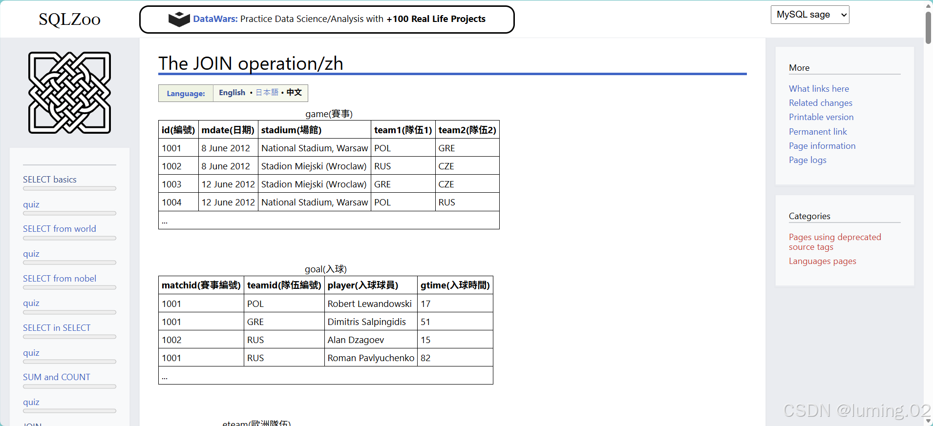 分享俩个宝藏SQL练习网站：SQLZoo和SQLBolt-CSDN博客