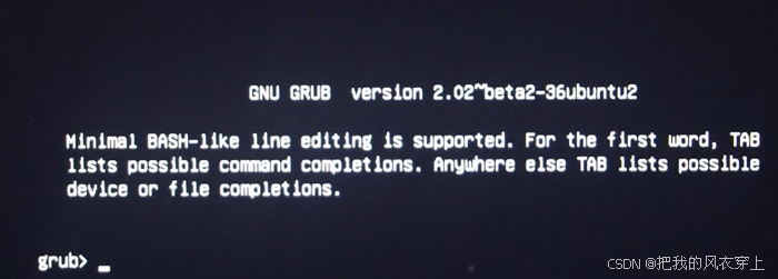 ubuntu安装在移动硬盘上，启动时出现Minimal BASH-like line editingis supported解决方法_minimal bash-like line ...
