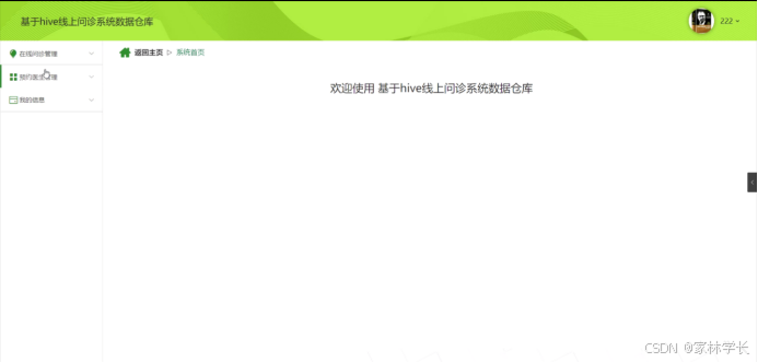 计算机毕业设计springboot基于hive线上问诊系统数据仓库 基于 Spring Boot 和 Hive 的在线医疗咨询数据仓库构建 Spring Boot 框架下利用 Hive 构建