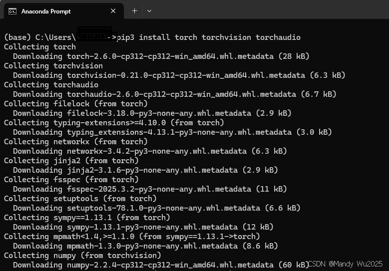 安装pytorch cpu版本出现Could not find a version that satisfies the requirement torch==2.0.0 (from ...