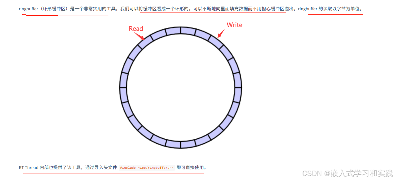 RT-Thread 系统 ringbuffer（环形缓冲区）的使用-CSDN博客