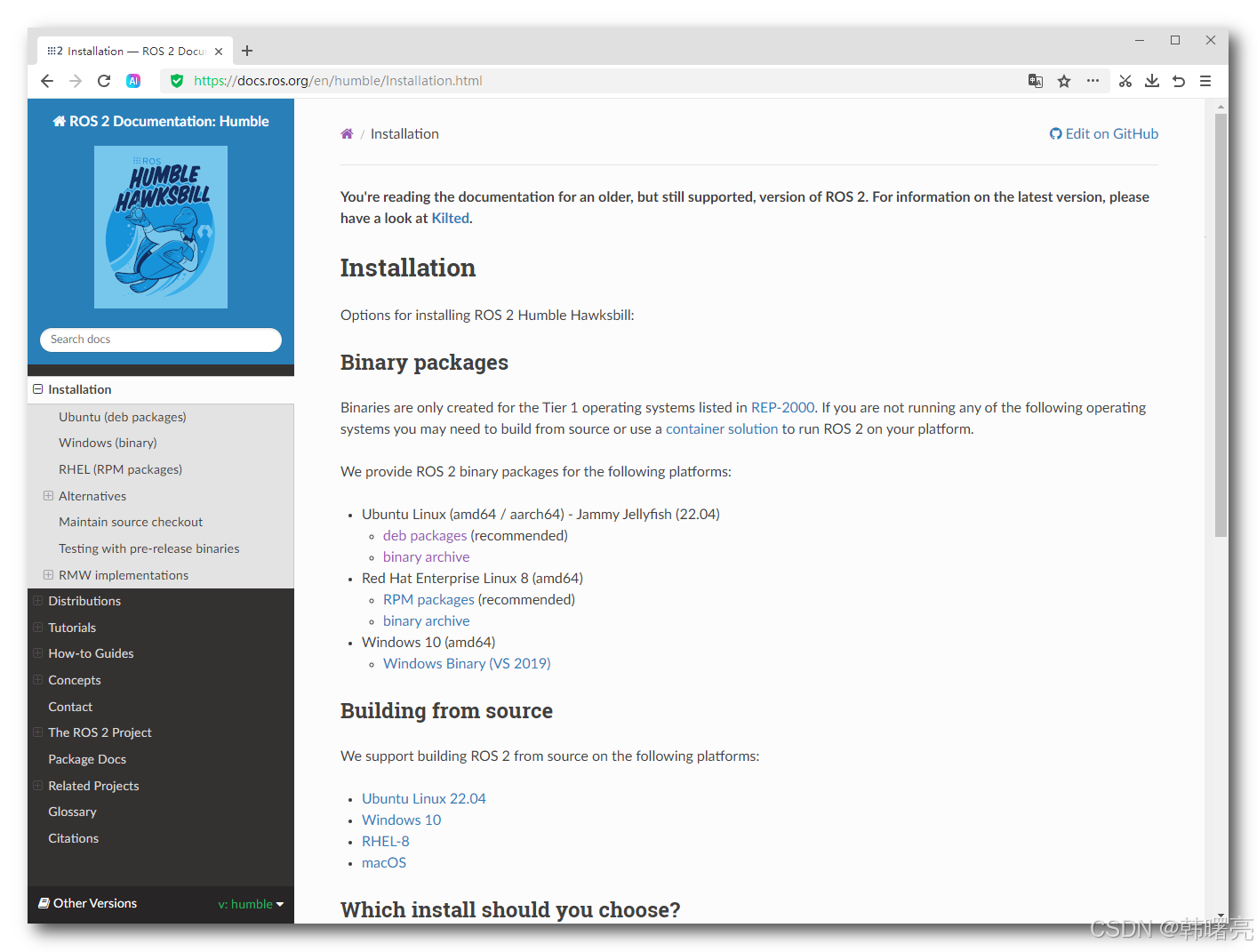 【ROS 2】ROS 2 安装方式 ( 安装文档 | 二进制安装 - Debian 软件包、二进制归档包 | 源码安装 | Docker 容器安装 )_ros2安装-CSDN博客