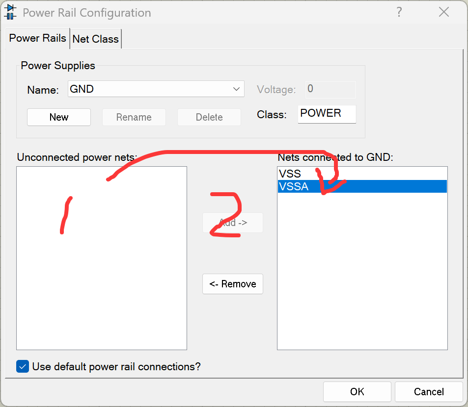 STM32点亮灯proteus ：No power supply specified for net VDDA/VSSA in Power ...