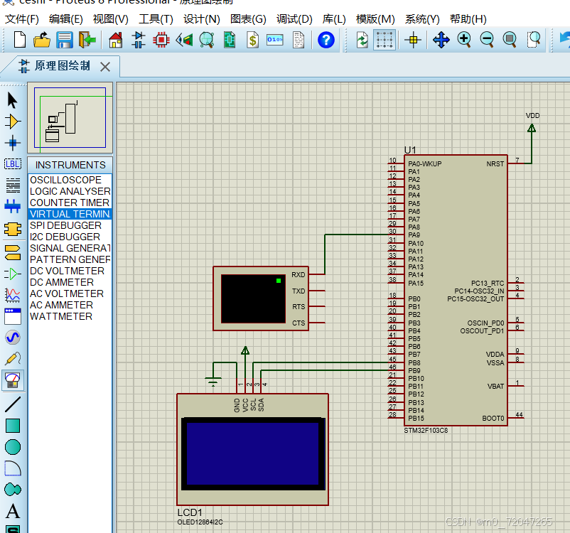 Proteus+STM32+OLED+DHT11(温室控制演示系统)_proteus与stm32仿真dht11和oled屏-CSDN博客