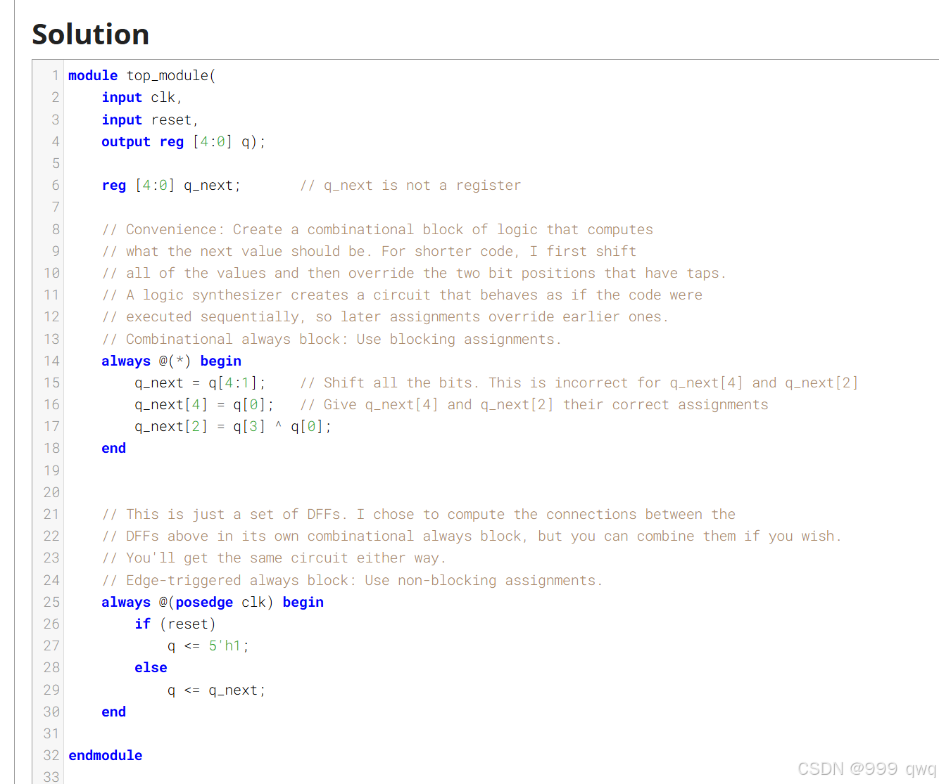 HDLbits练习18 - 5-bit LFSR ( Lfsr5 )-CSDN博客
