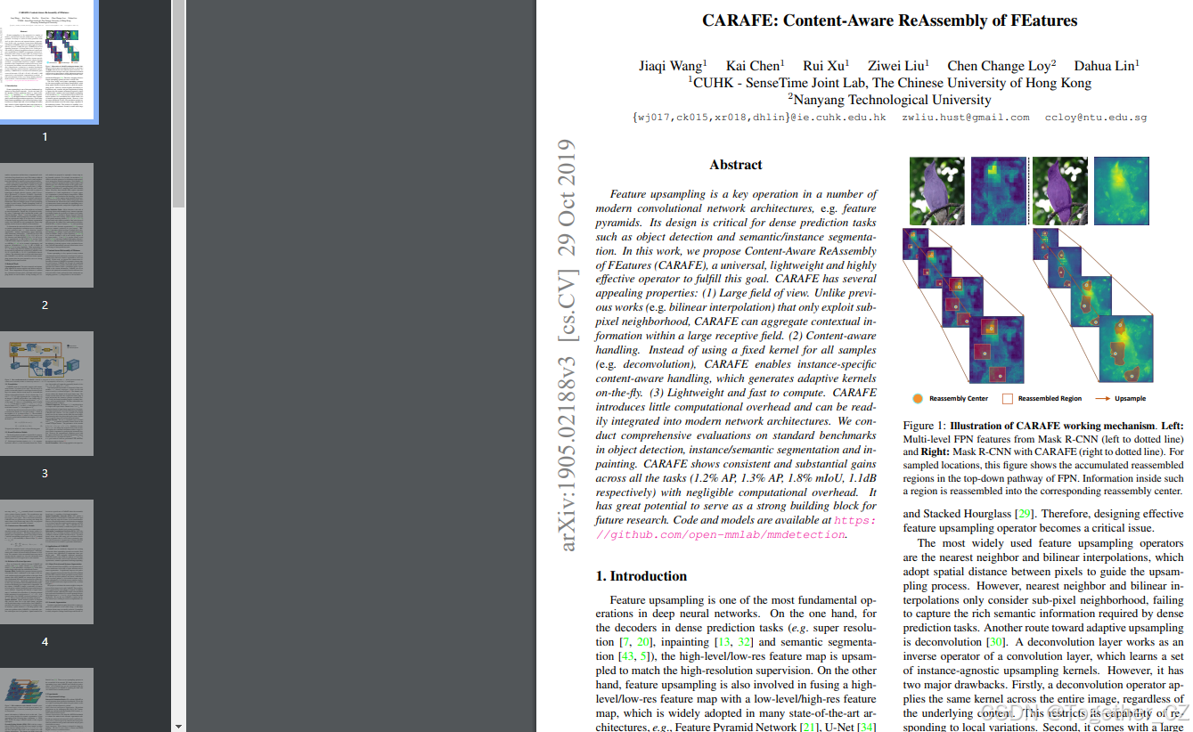 CARAFE: Content-Aware ReAssembly of Features——CARAFE: 内容感知的特征重组-CSDN博客