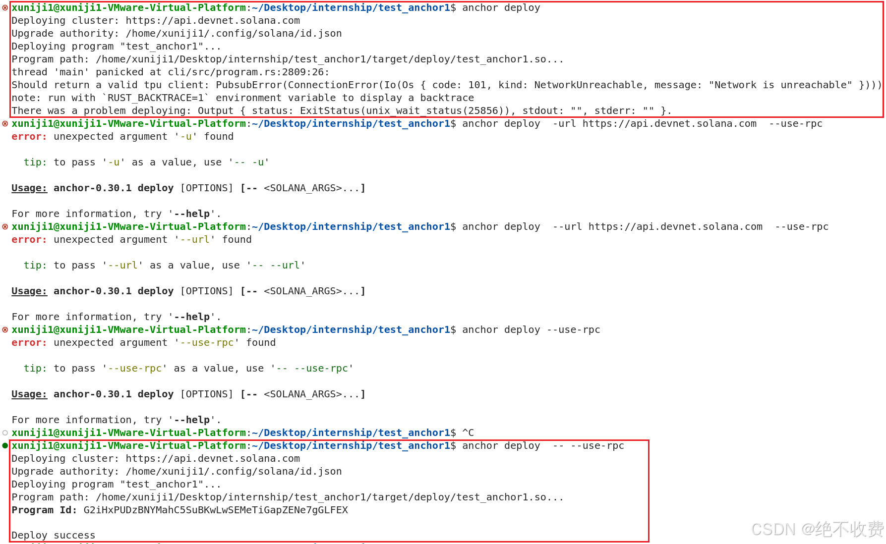 solana program deploy ./target/deploy/xxx.so命令和anchor deploy命令报错处理_solana should return a valid ...