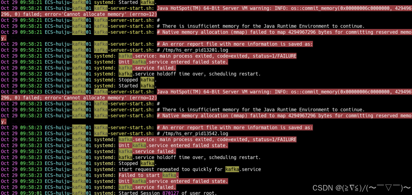 Failed to start kafka 卡夫卡启动too quickly 问题排查_start request repeated too quickly.-CSDN博客