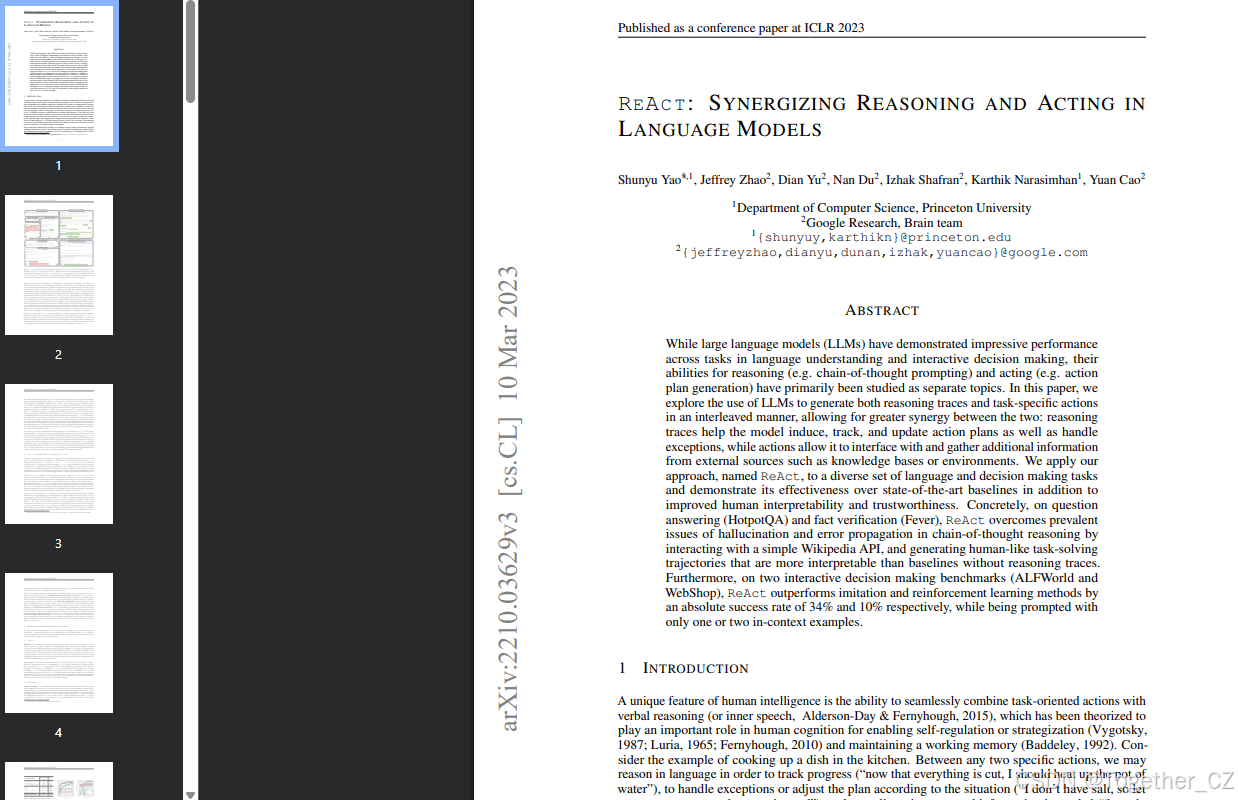 ReAct: Synergizing Reasoning and Acting in Language Models—— 在语言模型中协同推理与行动-CSDN博客