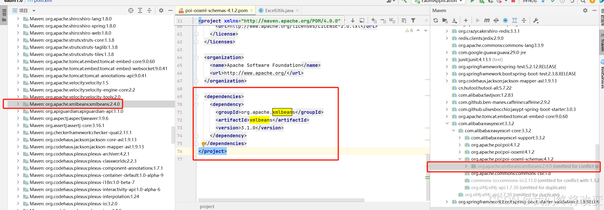 使用EasyExcel导出报错 java.lang.NoSuchMethodError_java.lang.nosuchmethoderror: org.openxmlformats.sc ...